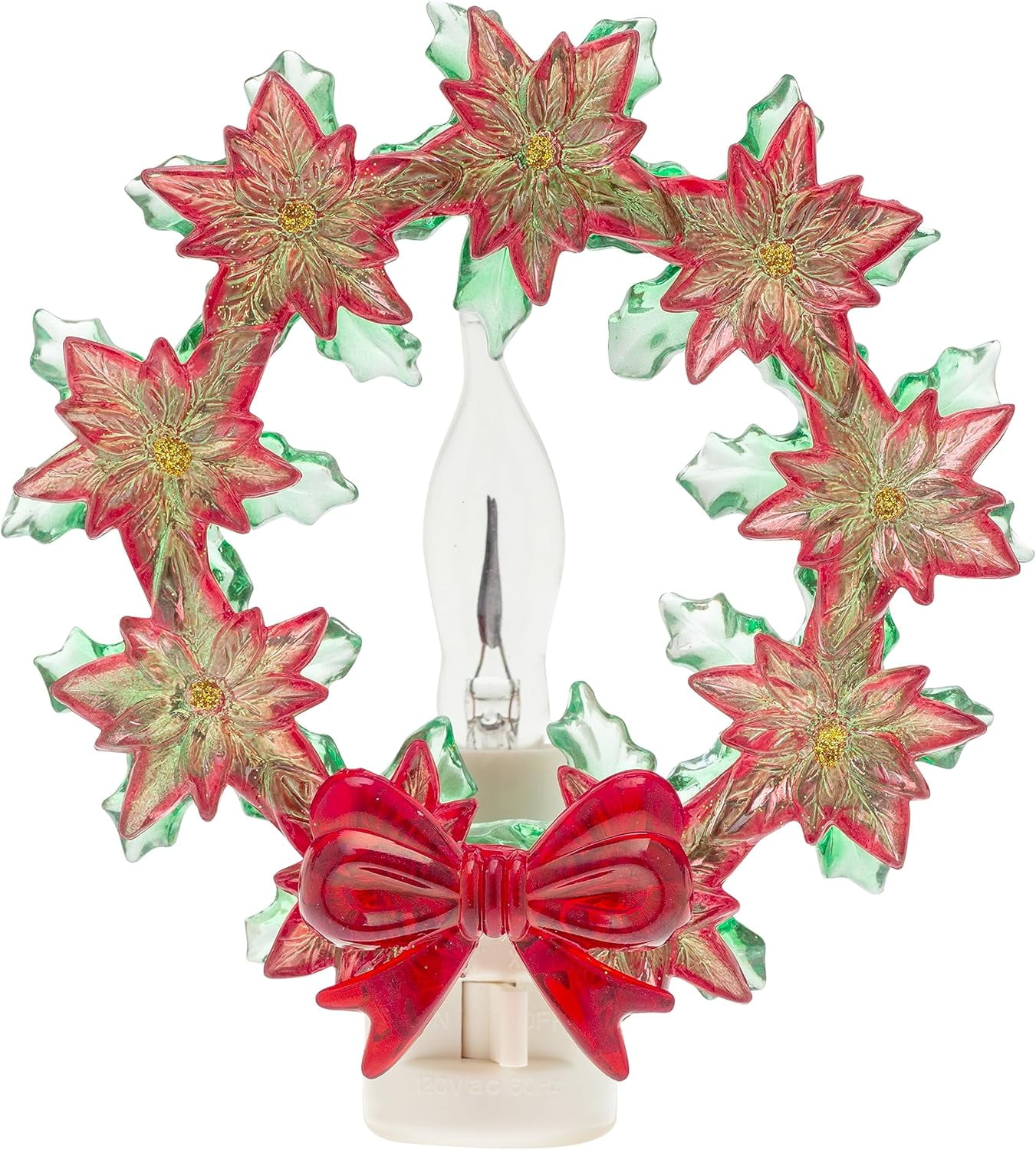 PLUMYHG-Holiday Wreath Night Light - Includes Rotational Socket with On ...
