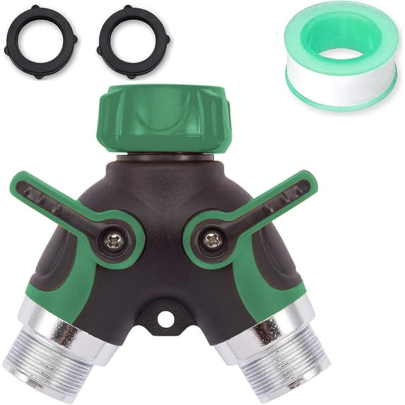 PLUMYHG-Hose Splitter 2 Way, Heavy Duty Metal Connector, Two Way Garden ...