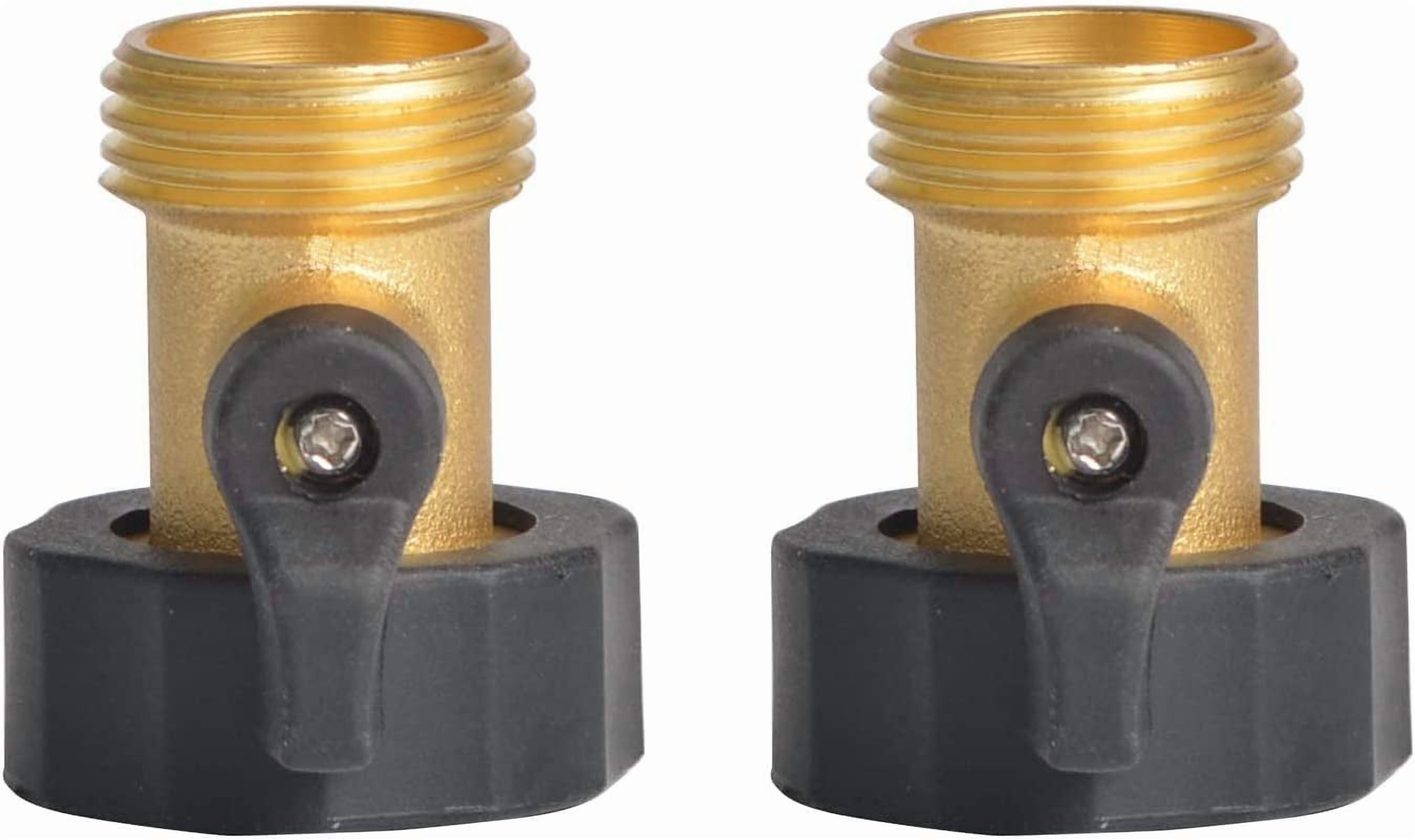 PLUMYHG-Hydro Master Heavy Duty Brass Shut Off Valves Garden Hose Connectors with Extra Rubber ...