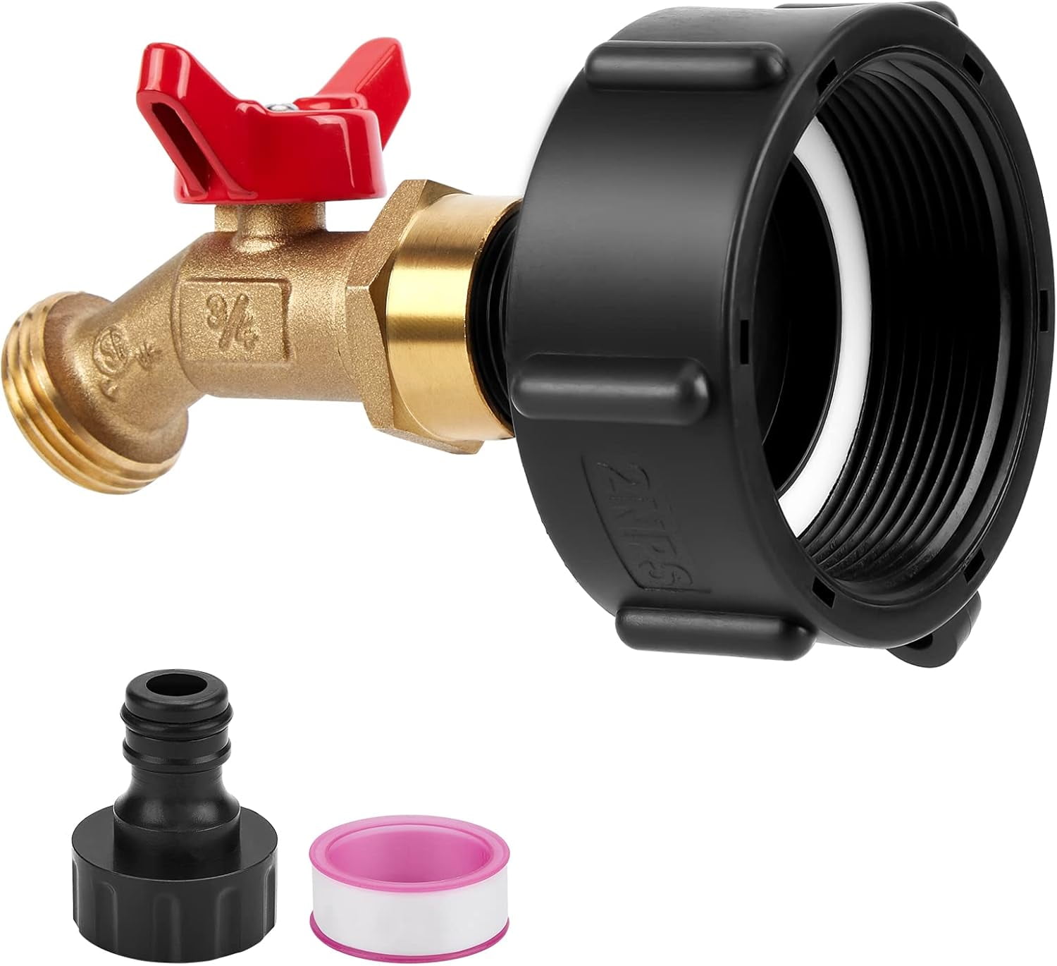 PLUMYHG-IBC Tank Fitting, 2.36'' Fine Thread Adapter for 275-330 Gallon ...