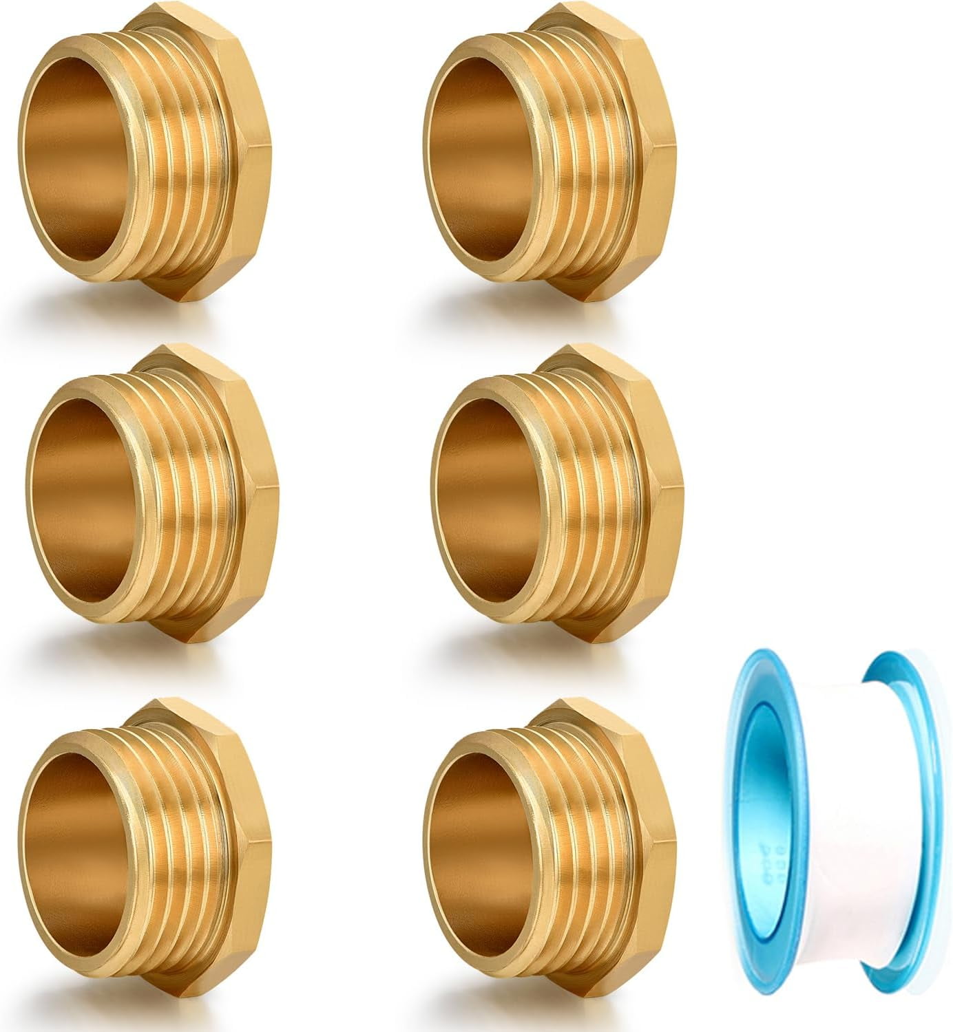 PLUMYHG-Male Brass Pipe Plug Garden Hose 3/4" GHT Male Threaded End Cap ...