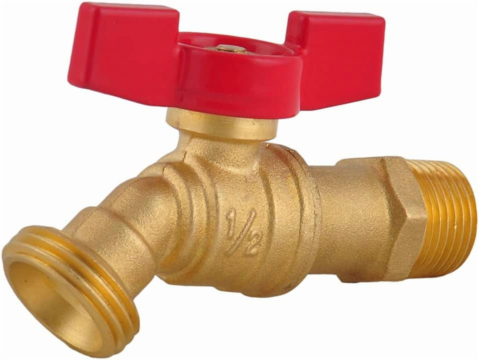 PLUMYHG-Male Hose Bibb 1/2" MIP × 3/4" MHT with 1/4-Turn Water Hose ...