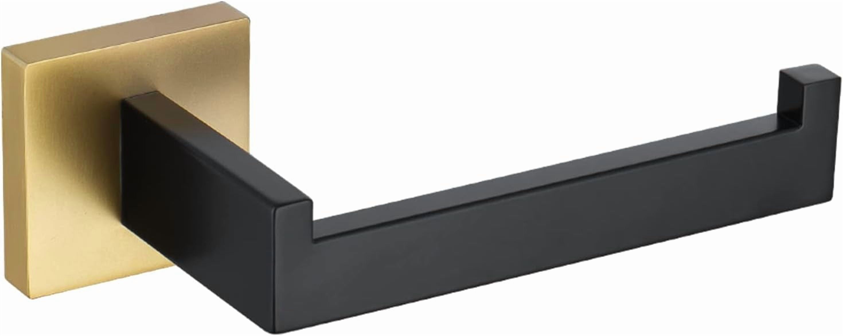 PLUMYHG-Matte Black and Brushed Gold Toilet Paper Holder SUS304 ...