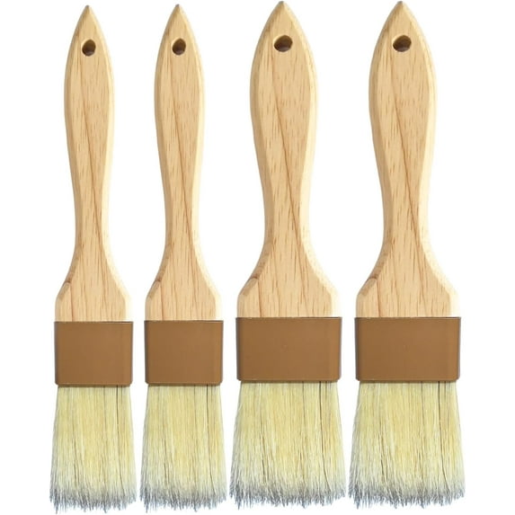 PLUMYHG-Natural Bristle Basting & Pastry Brush Set - 1.5"& 1" Food ...