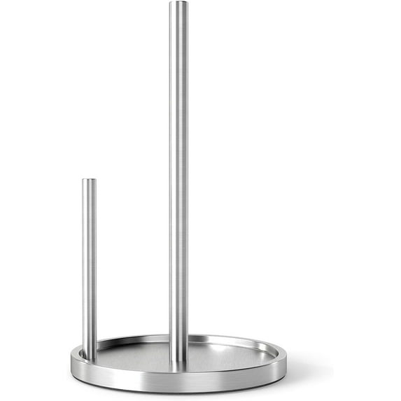 PLUMYHG-Paper Towel Holder Countertop, Silver Kitchen Paper Towels ...