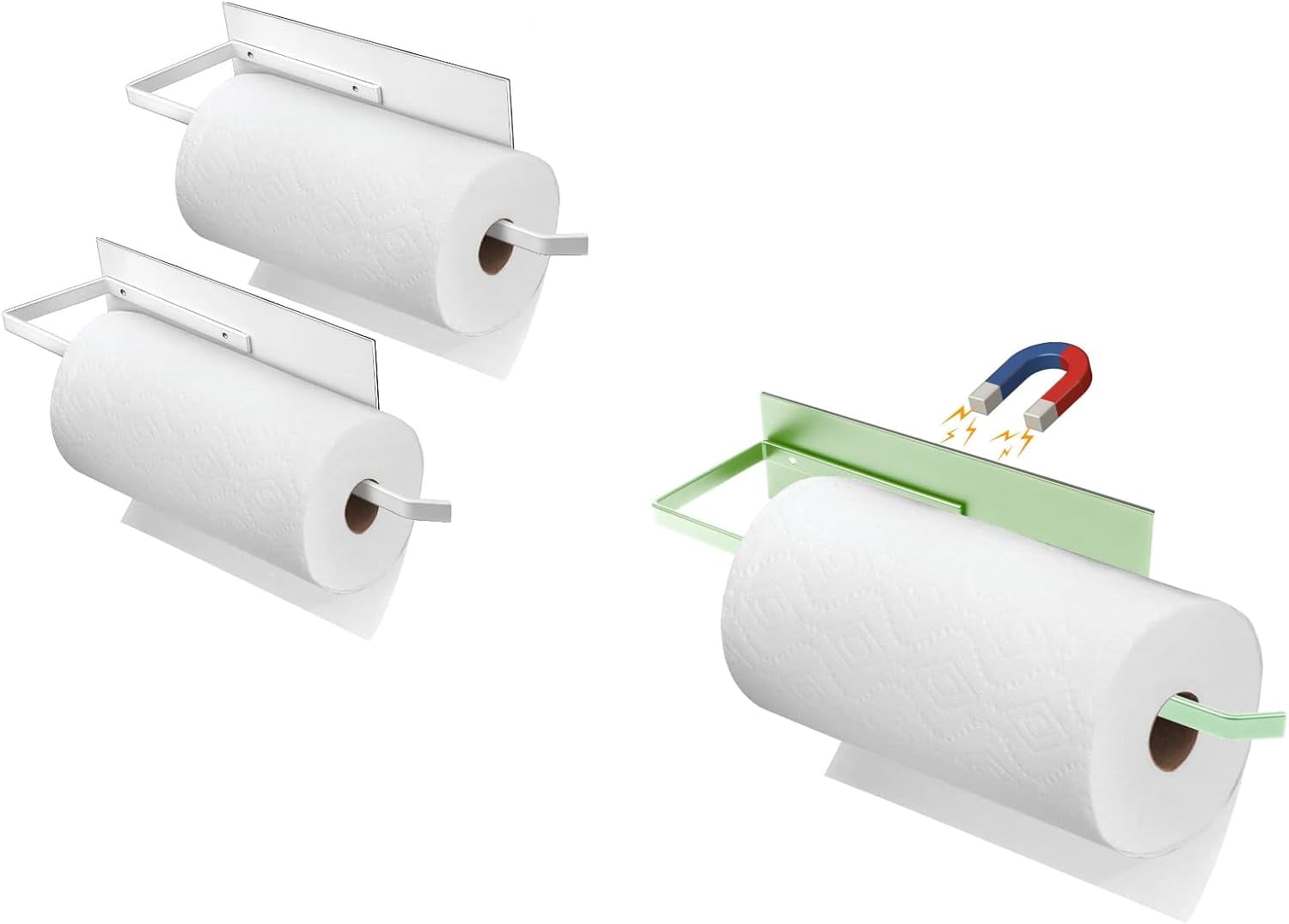 PLUMYHG-Paper Towel Holder Green, Toilet Paper Roll Holder Magnet Towel ...