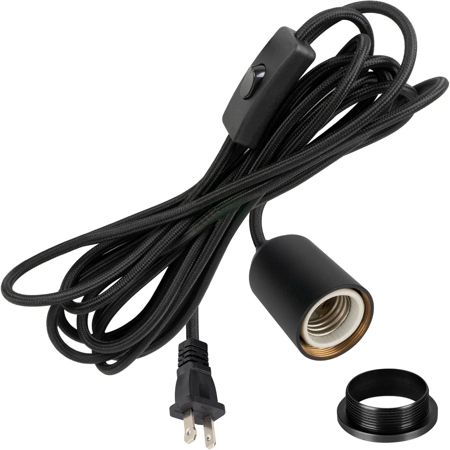 PLUMYHG-Plug in Pendant Light Cord with Switch,Braided Hanging Lamp Kit ...