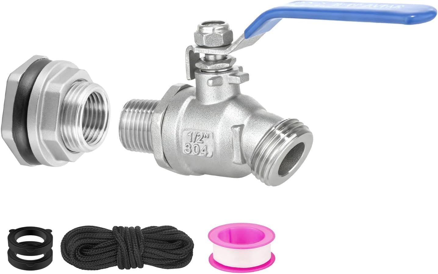 PLUMYHG-Rain Barrel Spigot Kit High Flow Water Barrel Faucet 1/2"NPT to ...