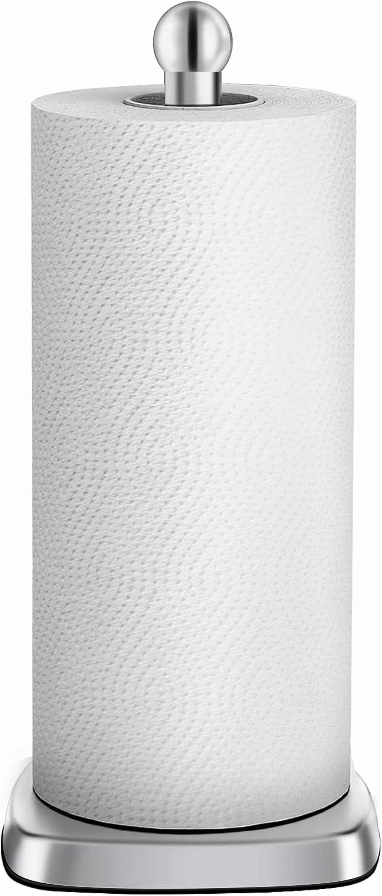 PLUMYHG-SecureGrip Stainless Steel Paper Towel Holder Countertop, Paper ...