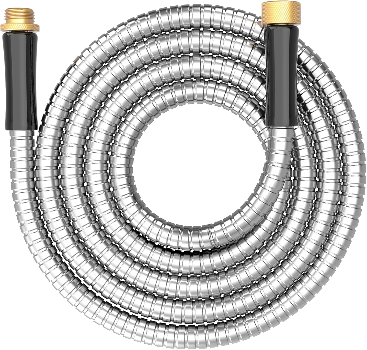 PLUMYHG-Short Metal Garden Hose 6 ft Connector, Stainless Steel Small ...