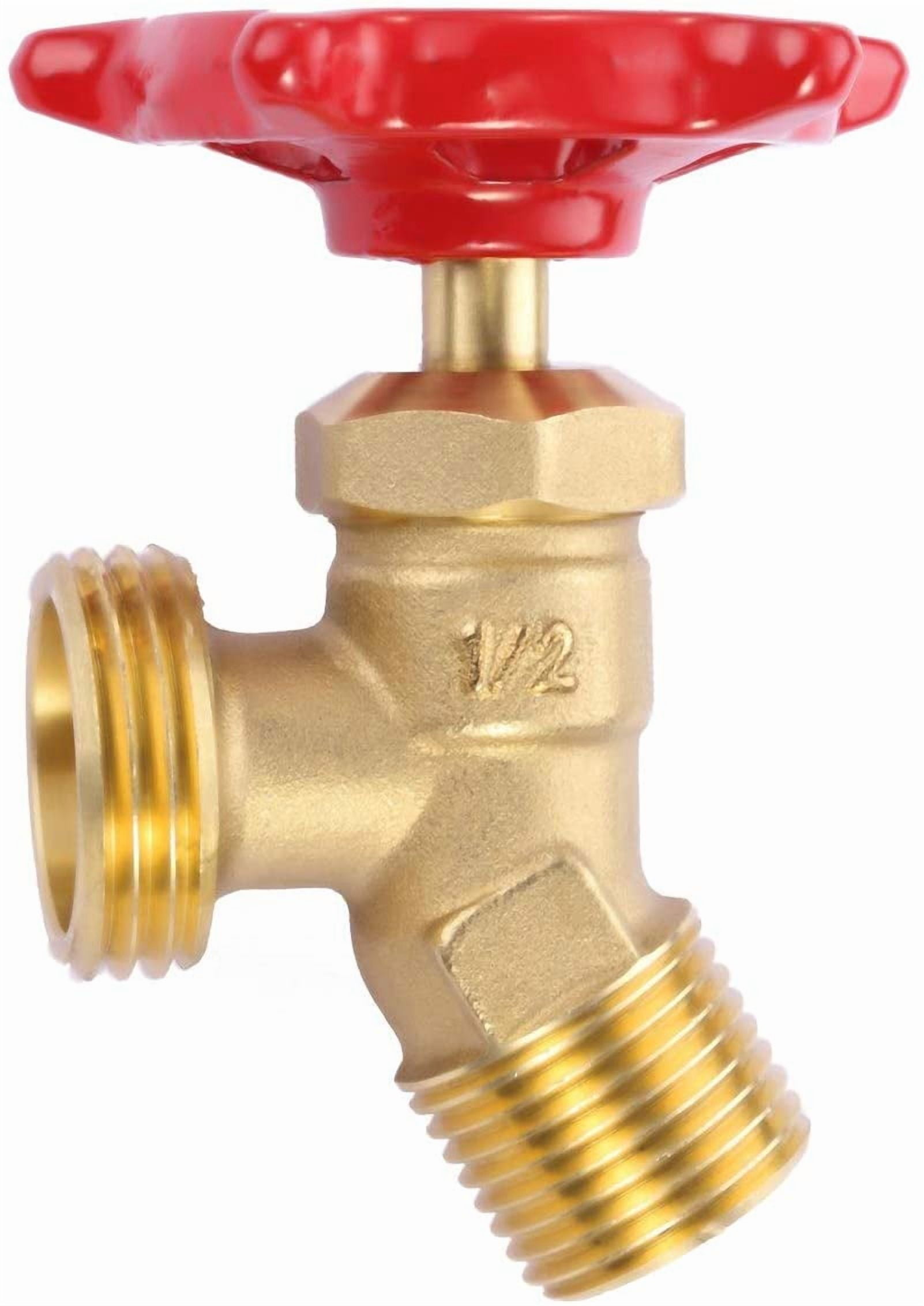 PLUMYHG-Solid Brass Backyard 65 Degree Elbow Stop Valve Hose Bibb ...