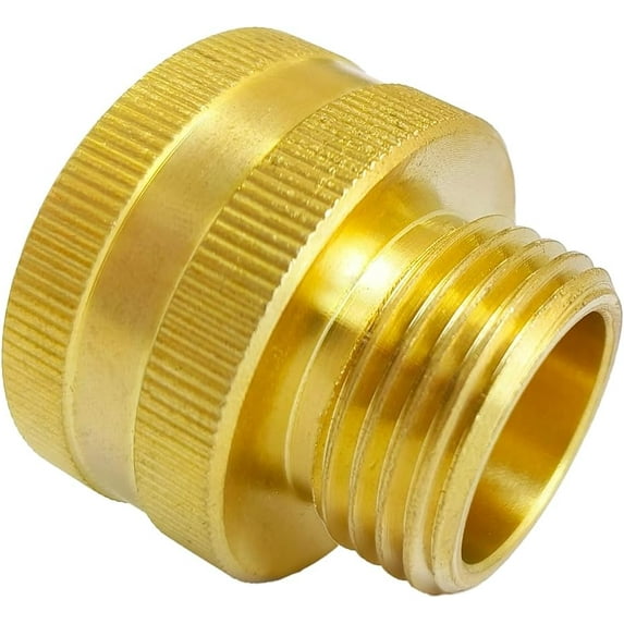 PLUMYHG-Solid Brass Garden Hose Adapter, 1-Inch Female to 3/4-Inch Male ...