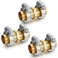PLUMYHG-Solid Brass Garden Hose Repair Connector with Clamps Hose ...