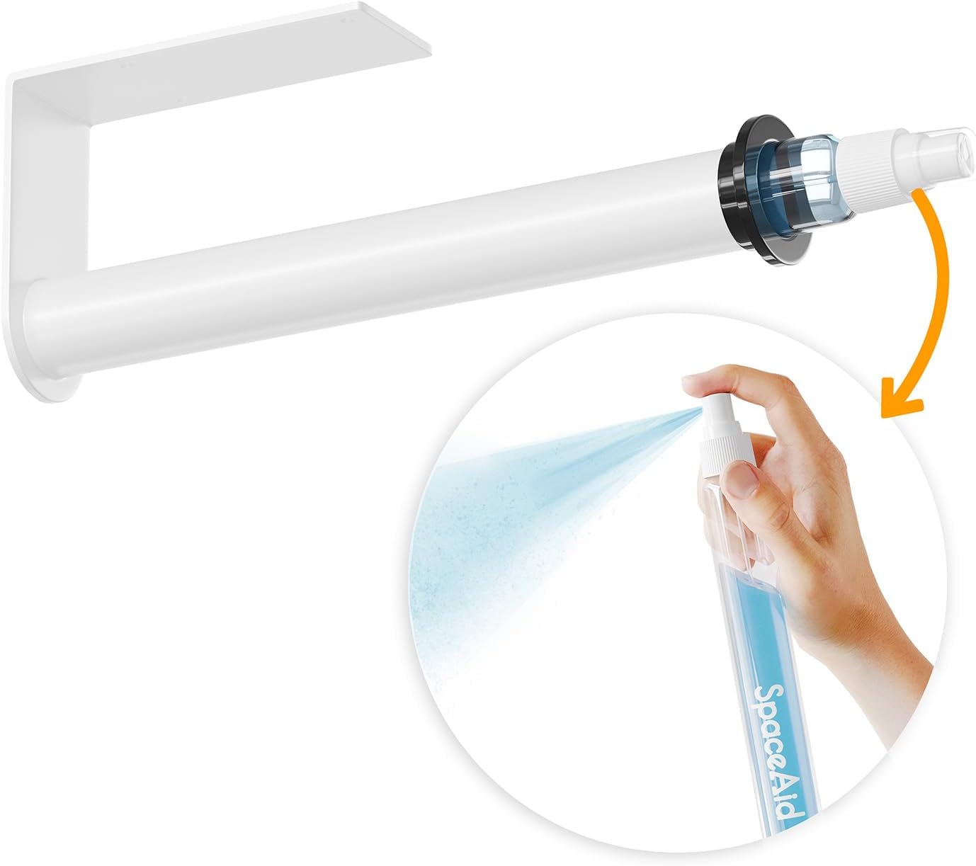 PLUMYHG-SprayNeat Paper Towel Holder with Spray Bottle, Under Cabinet ...