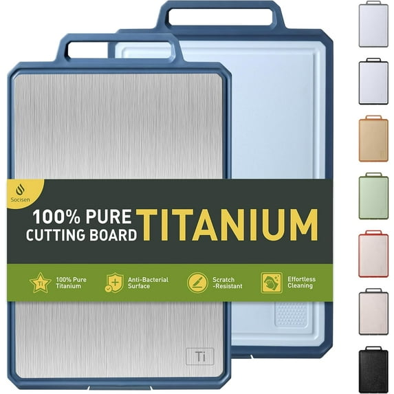 PLUMYHG-Titanium Cutting Boards for Kitchen Chopping Board with Handle ...
