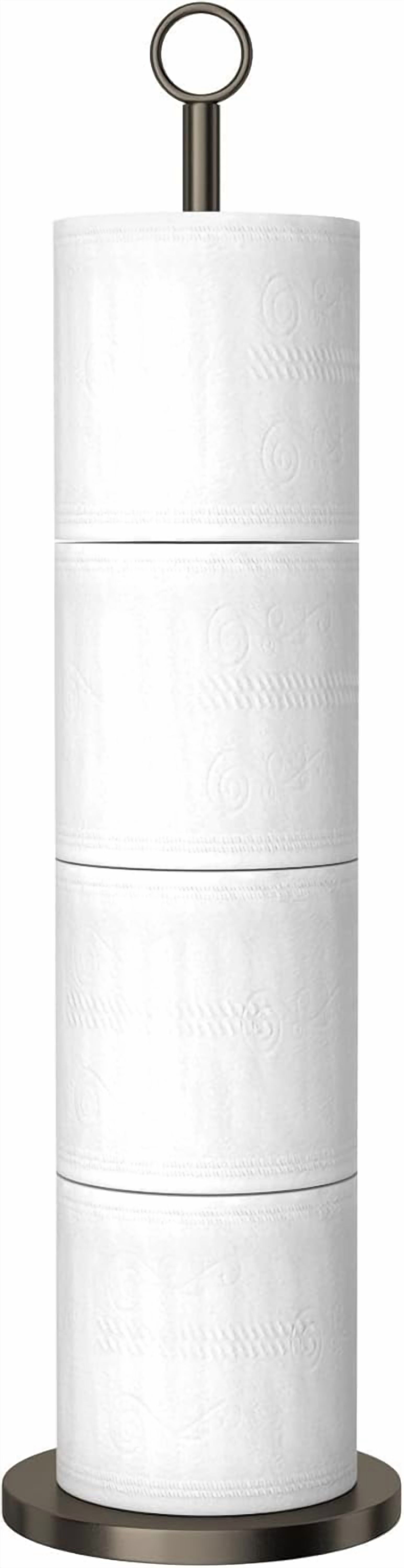 PLUMYHG-Toilet Paper Holder Stand(with Reserve Function), Free-Standing ...