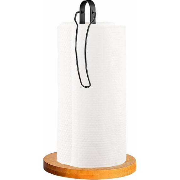 PLUMYHG-Wood Paper Towel Holder Countertop, Kitchen Paper Towel Holder ...