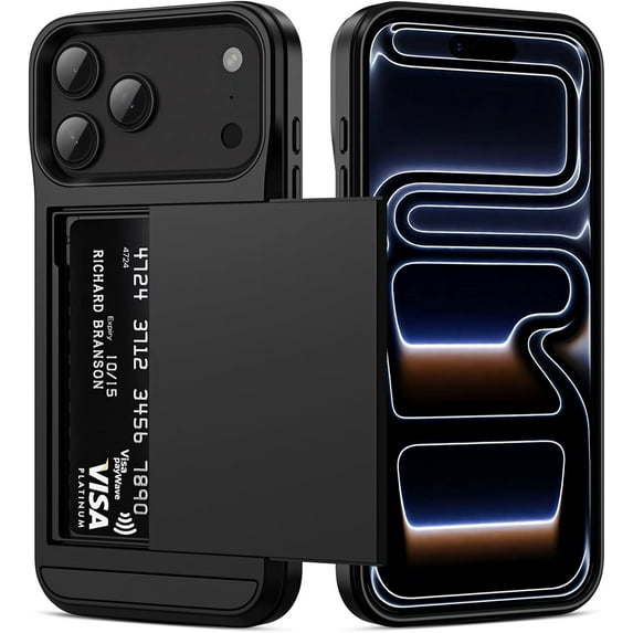 PLUMYHG-for iPhone 17 Pro Case Wallet with Card Holder [Max 3 Cards ...