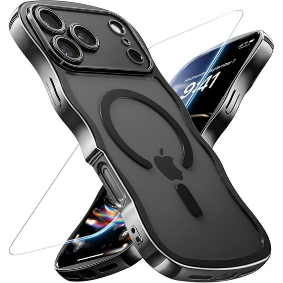 PLUMYHG-for iPhone 17 Pro Max Case: [Cute Wave Frame][Fit for MagSafe ...