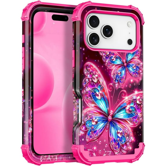 PLUMYHG-for iPhone 17 Pro Max Case,Glow in The Dark Three Layer Heavy ...