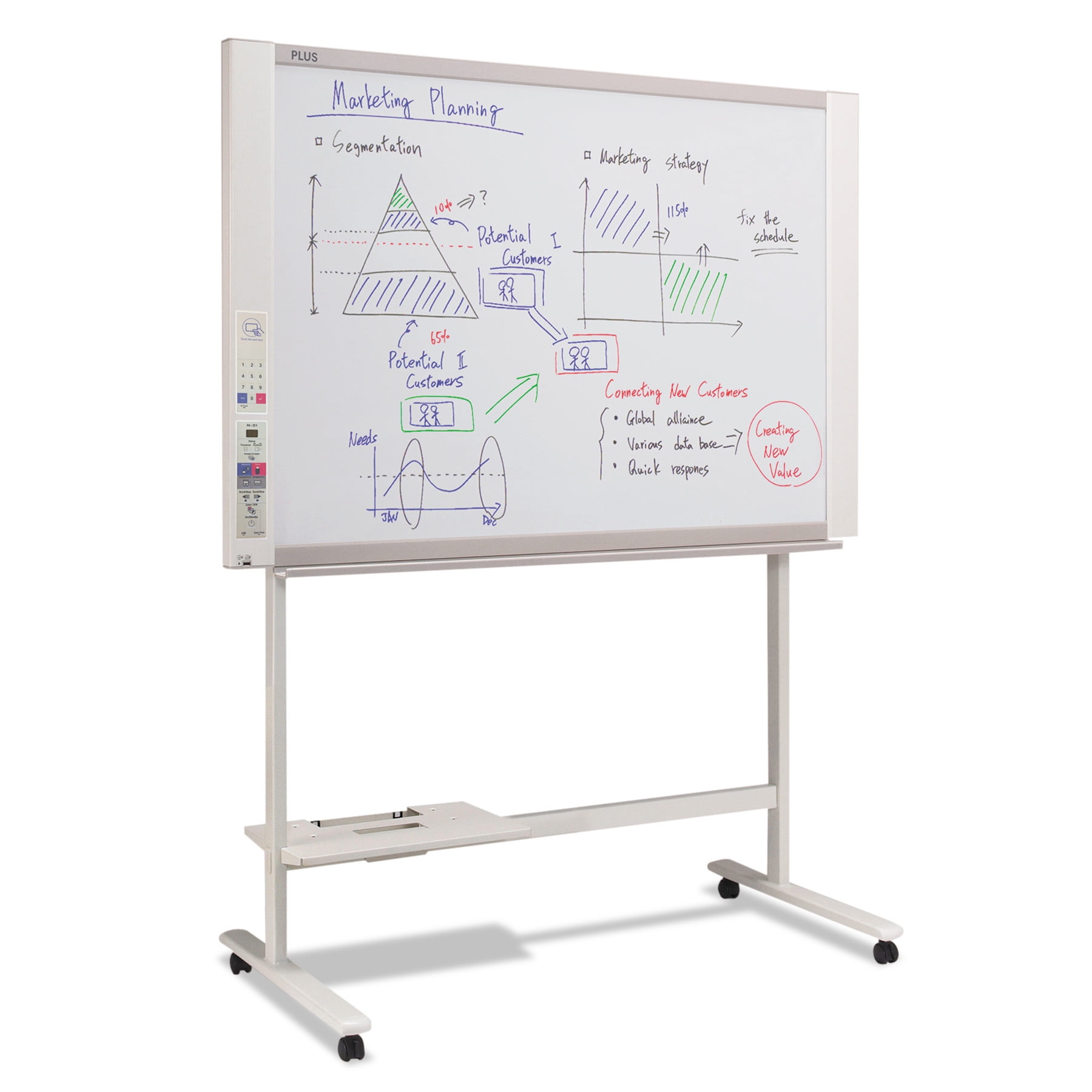 PLUS N-314 Series Electronic Copyboard, 58 3/10w x 39 2/5h, White/Beige ...