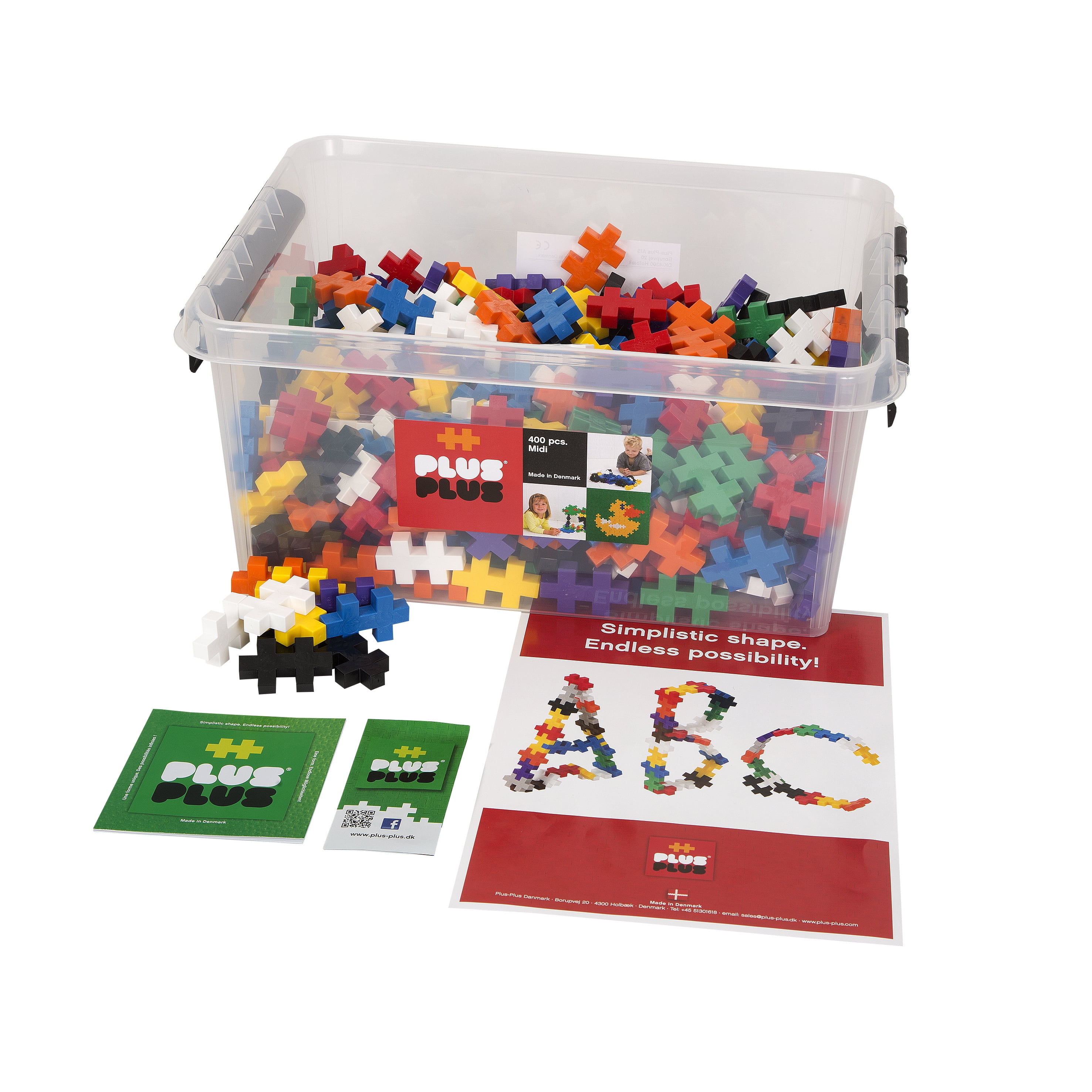 PLUS PLUS BIG - Open Play Set - 400 Piece in Storage Tub- Basic Color ...