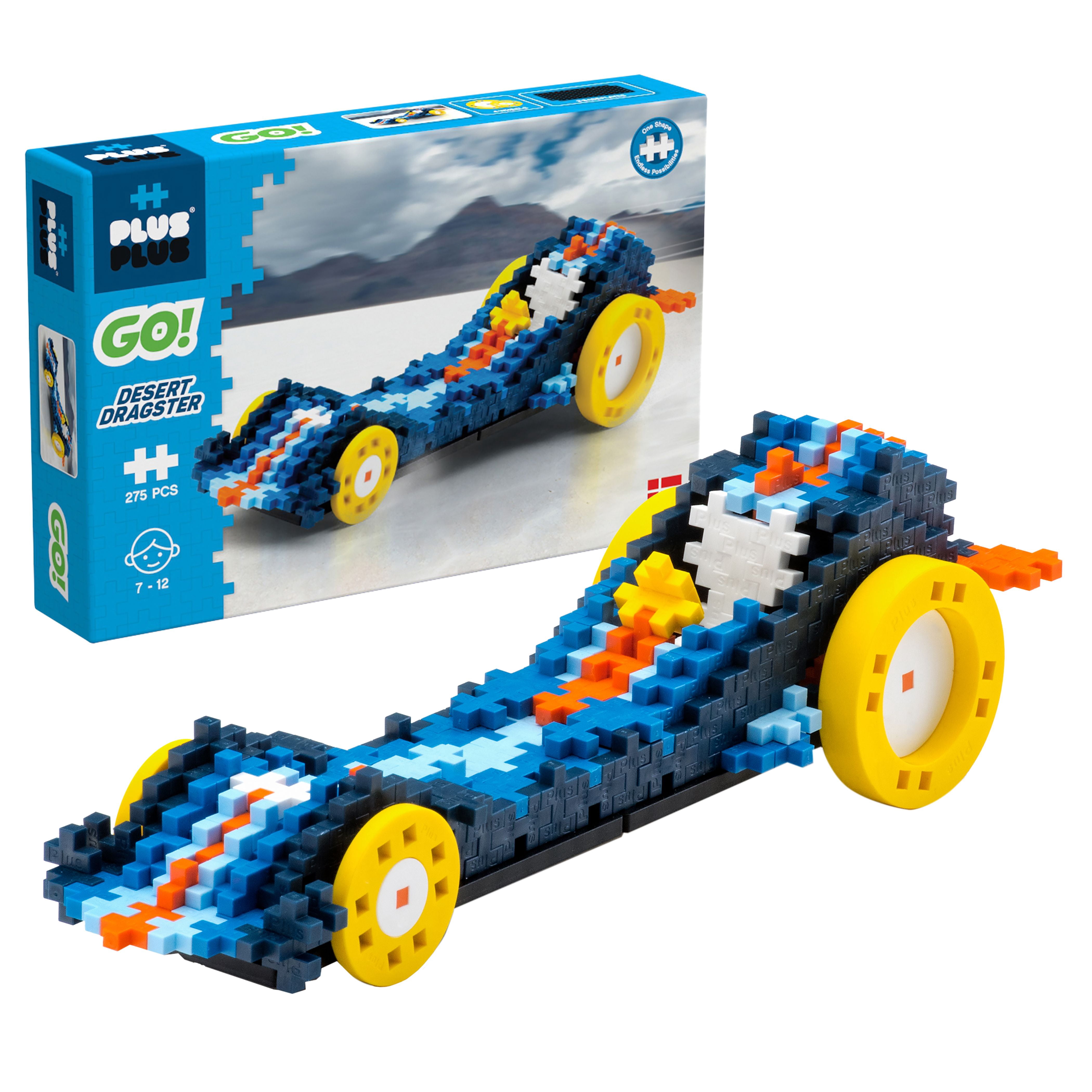 PLUS PLUS - GO! Desert Dragster - 275 Pieces - Model Vehicle Building ...