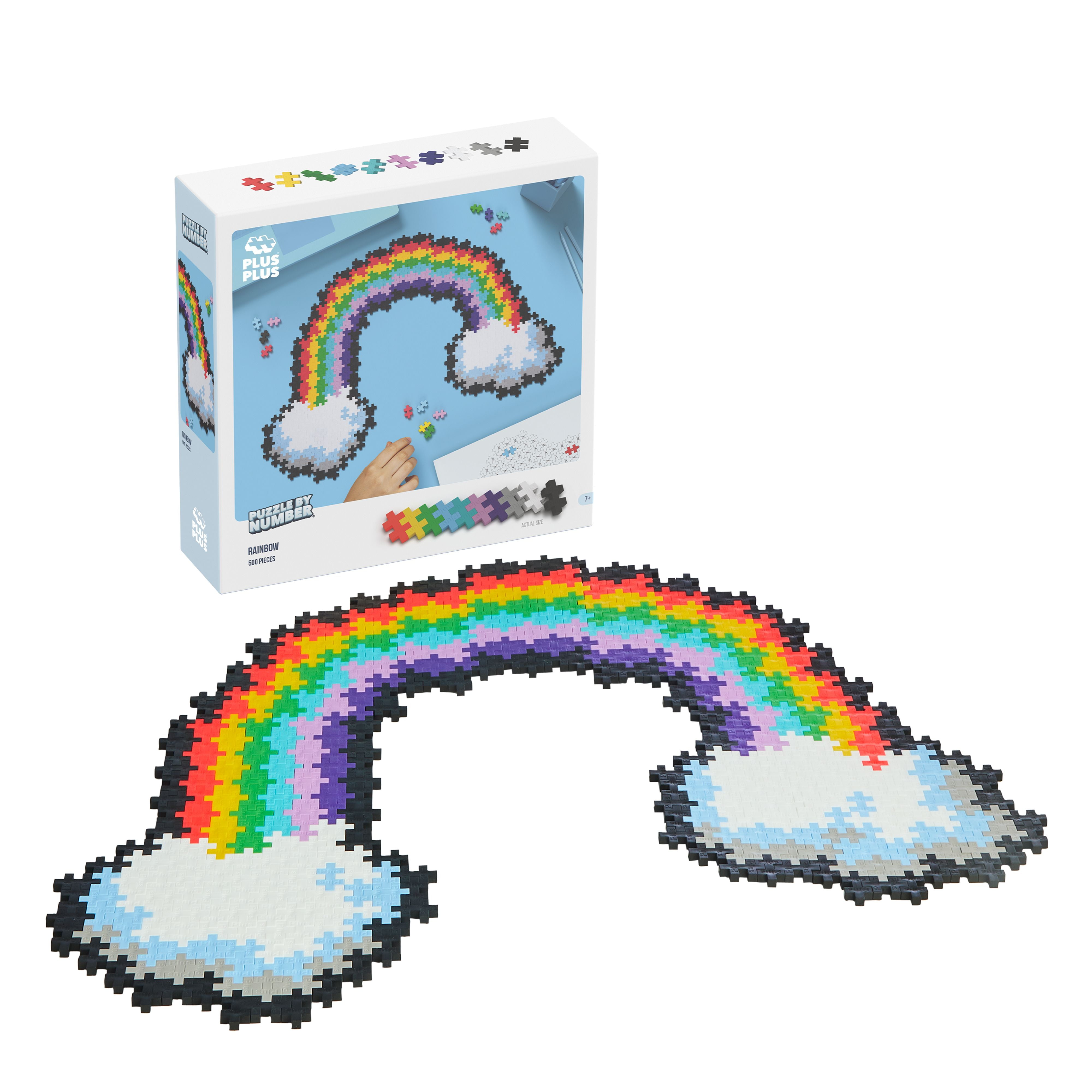 PLUS PLUS - Puzzle by Number -500 Piece Rainbow -Stem / Steam Toy, Kids ...