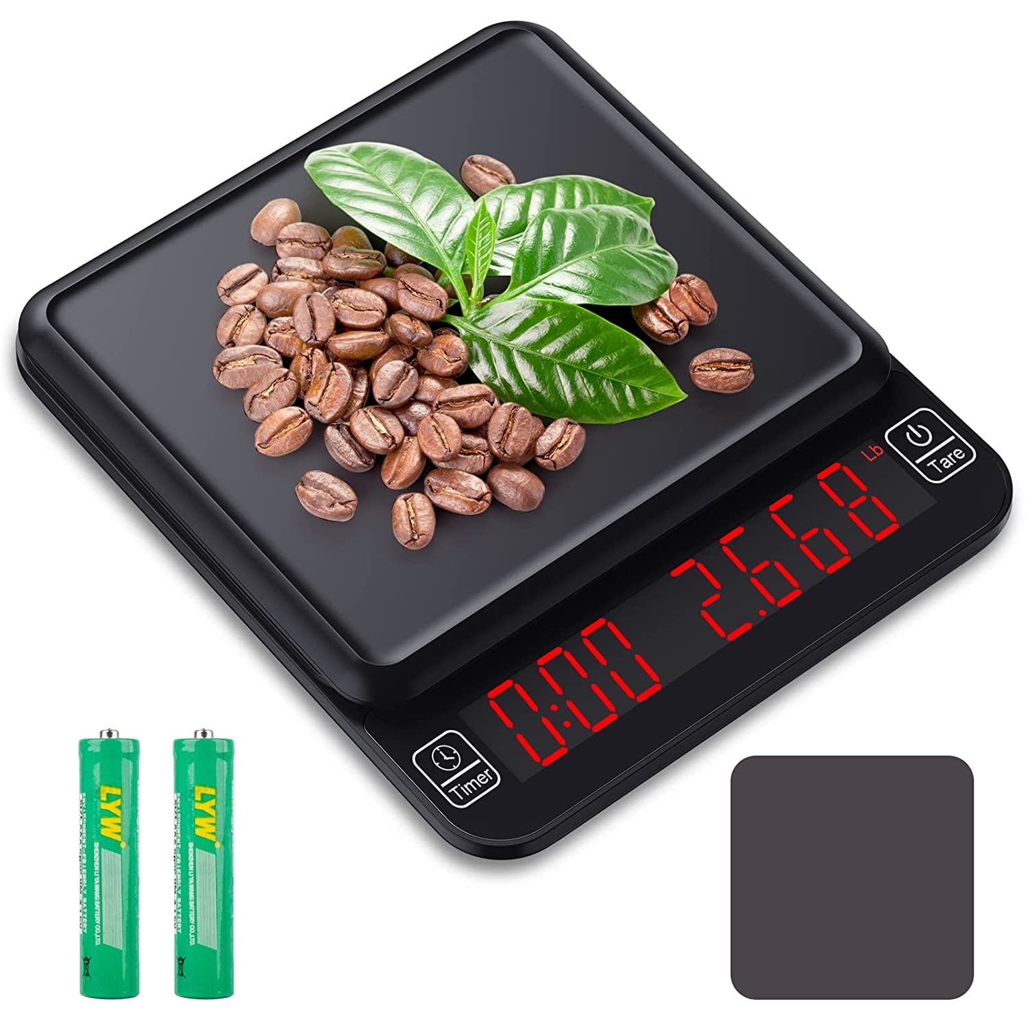 PLUSBRAVO Digital Food Scale, 0.1g/3KG, Waterproof, LED Display, Timer ...