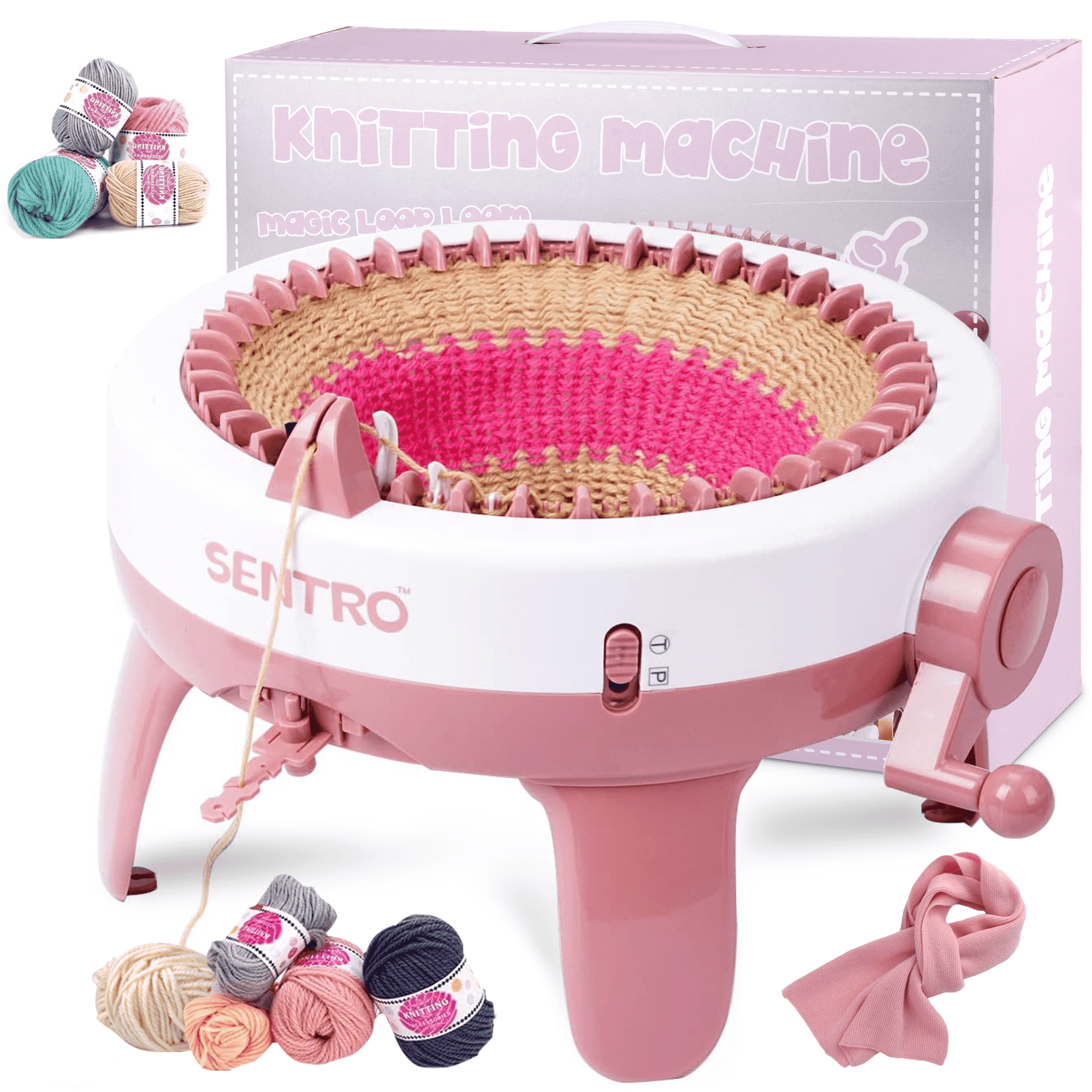 PLUSBRAVO Knitting Machine 48 Needles with Row Counter, Crochet ...