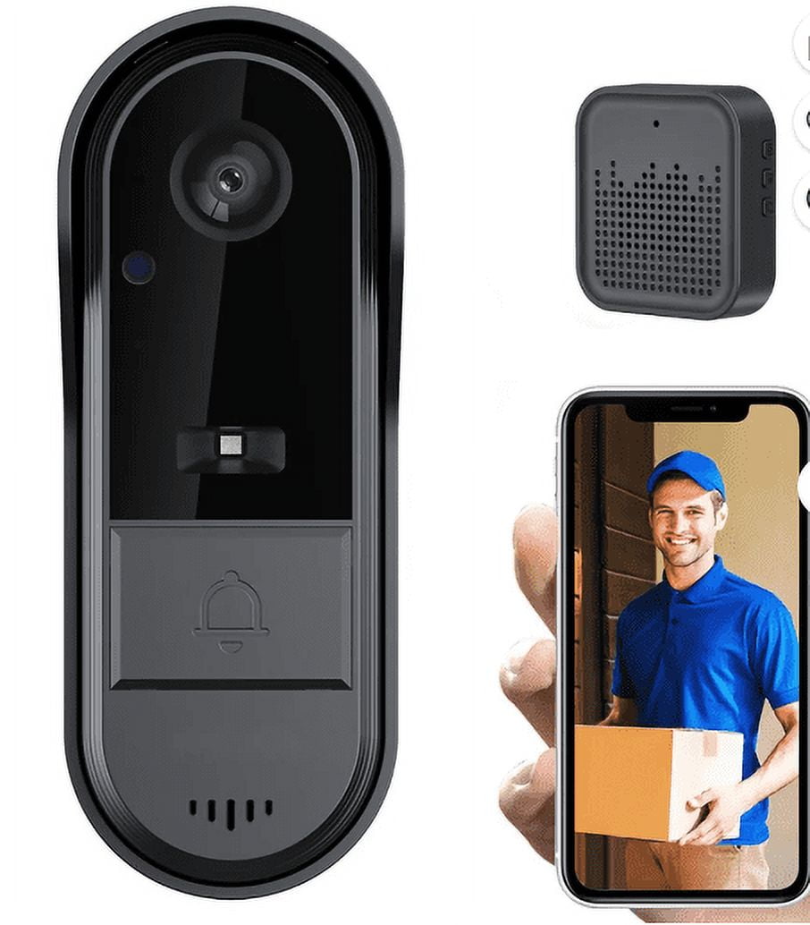 PLUSBRAVO Video doorbell,Doorbell App Wifi With Chime Two Secure With ...