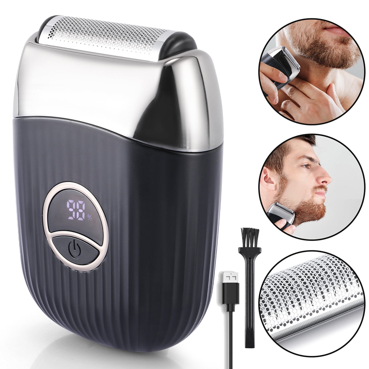 Electric Razor for Men Grooming Shaving Hair Beard Trimmer Rechargeable ...