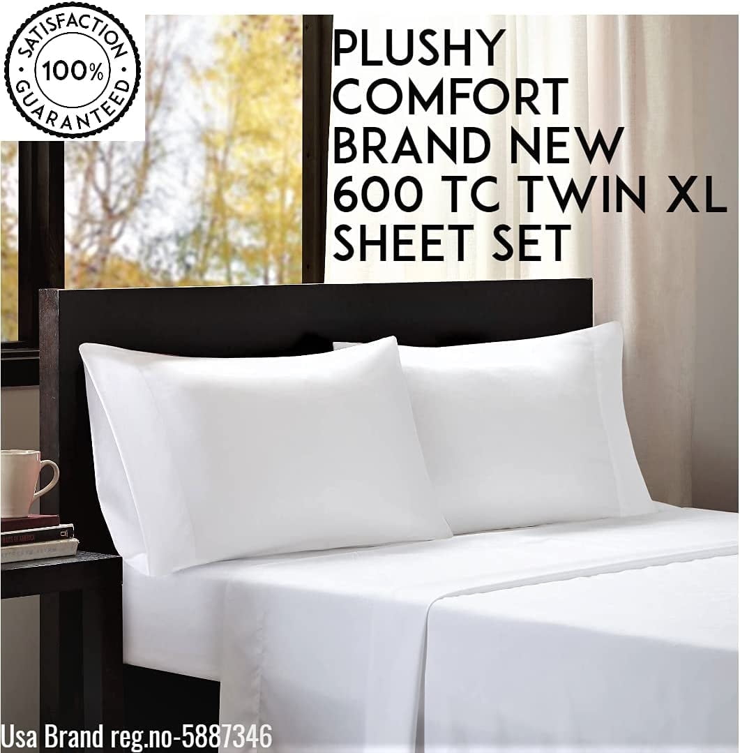 PLUSHY COMFORT Luxury Twin XL Size Sheet Set, 100 Percent Egyptian ...