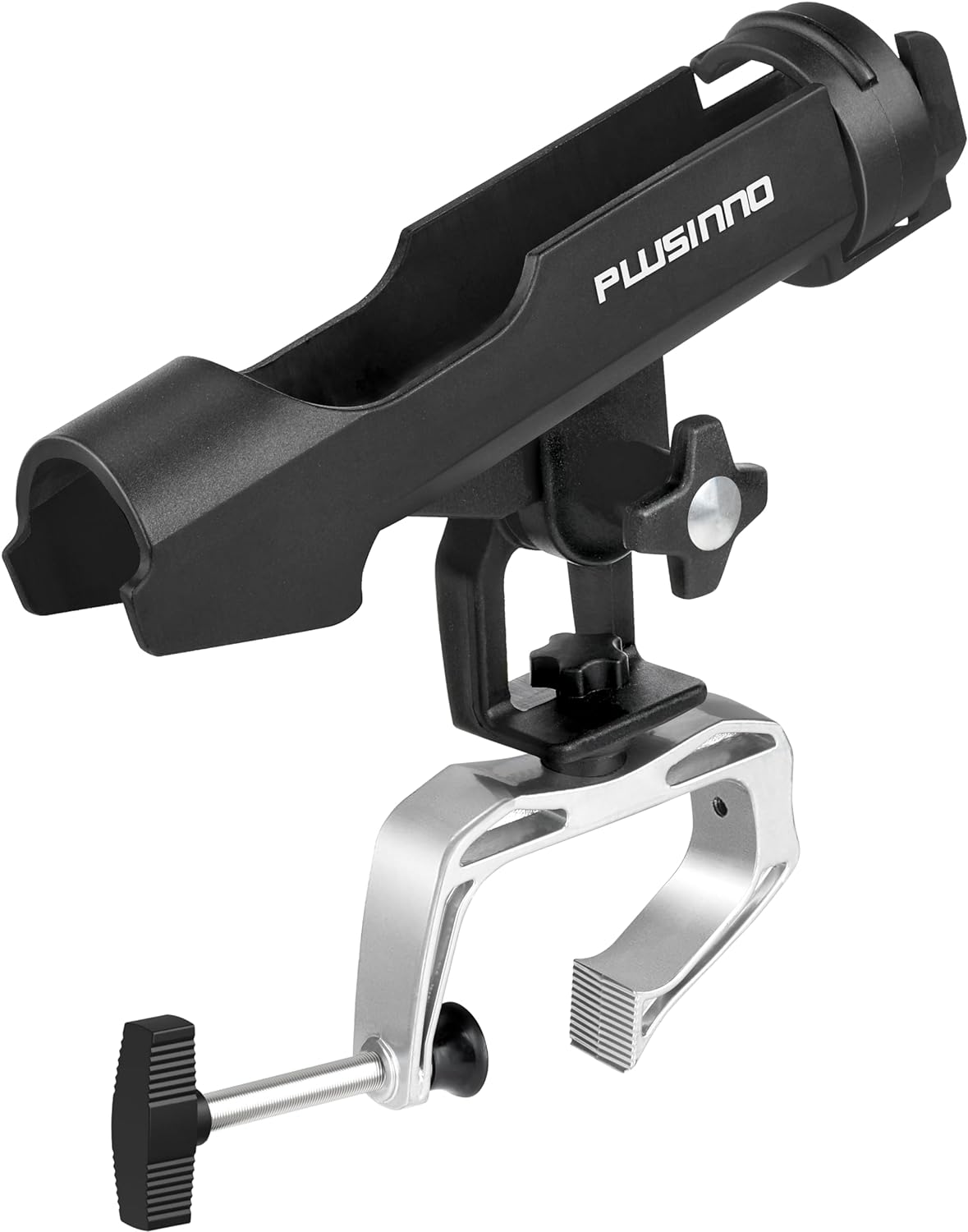 Eagle Claw Deluxe Rod Holder Alum Boat Clamp for Fishing Rods, Black ...