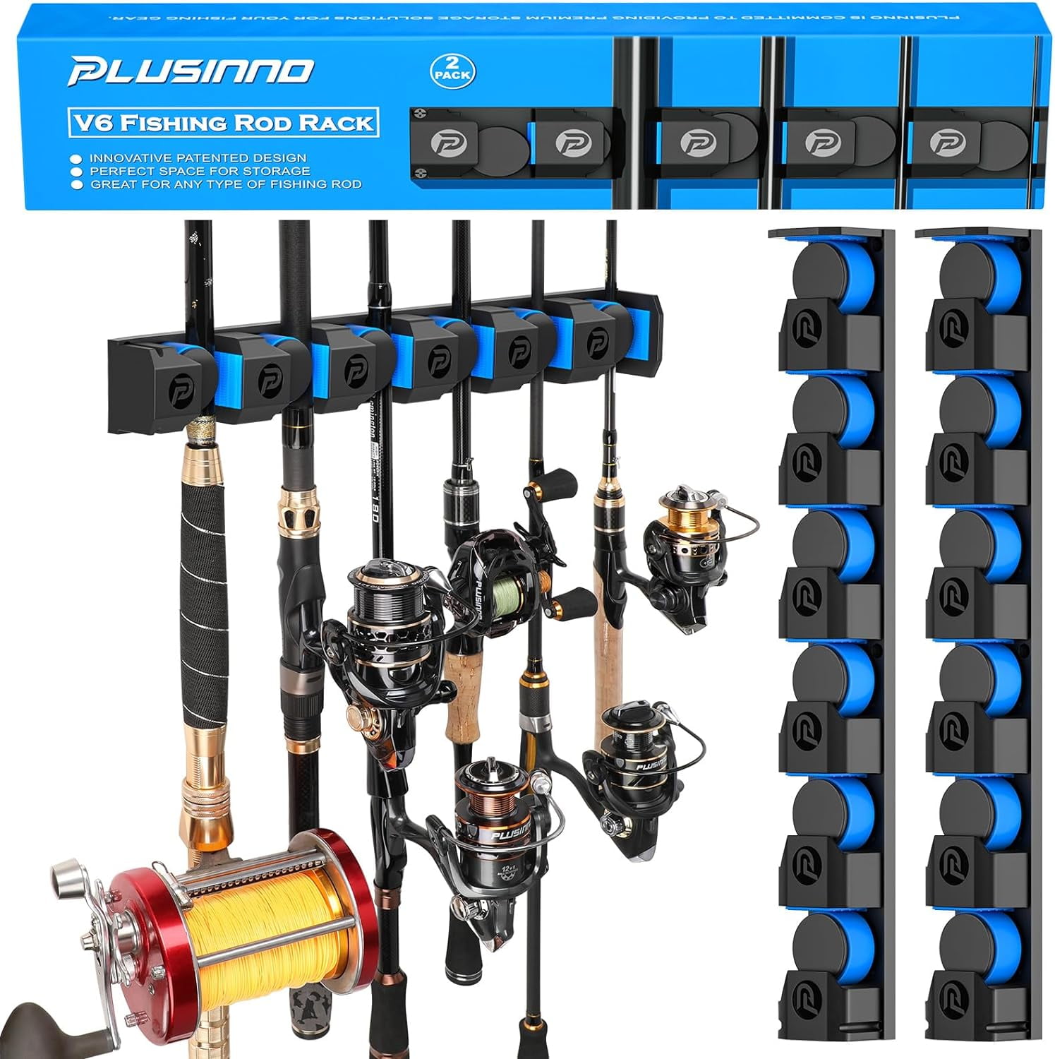PLUSINNO Fishing Gifts for Men - V6 Vertical Fishing Rod/Pole Holders ...