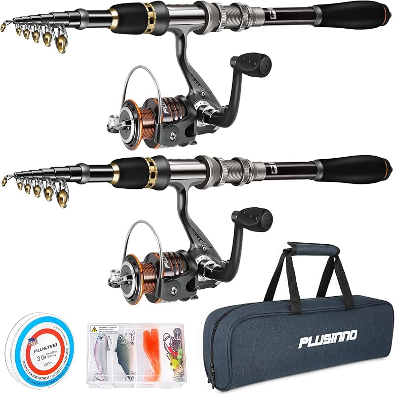 PLUSINNO Fishing Rod, Telescopic Fishing Rod and Reel Combo ...