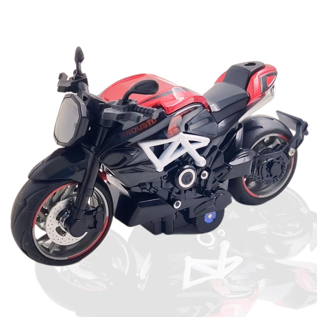 PLUSPOINT Diecast Motorcycle Toy Bike Scale Model Pull Back Vehicles ...