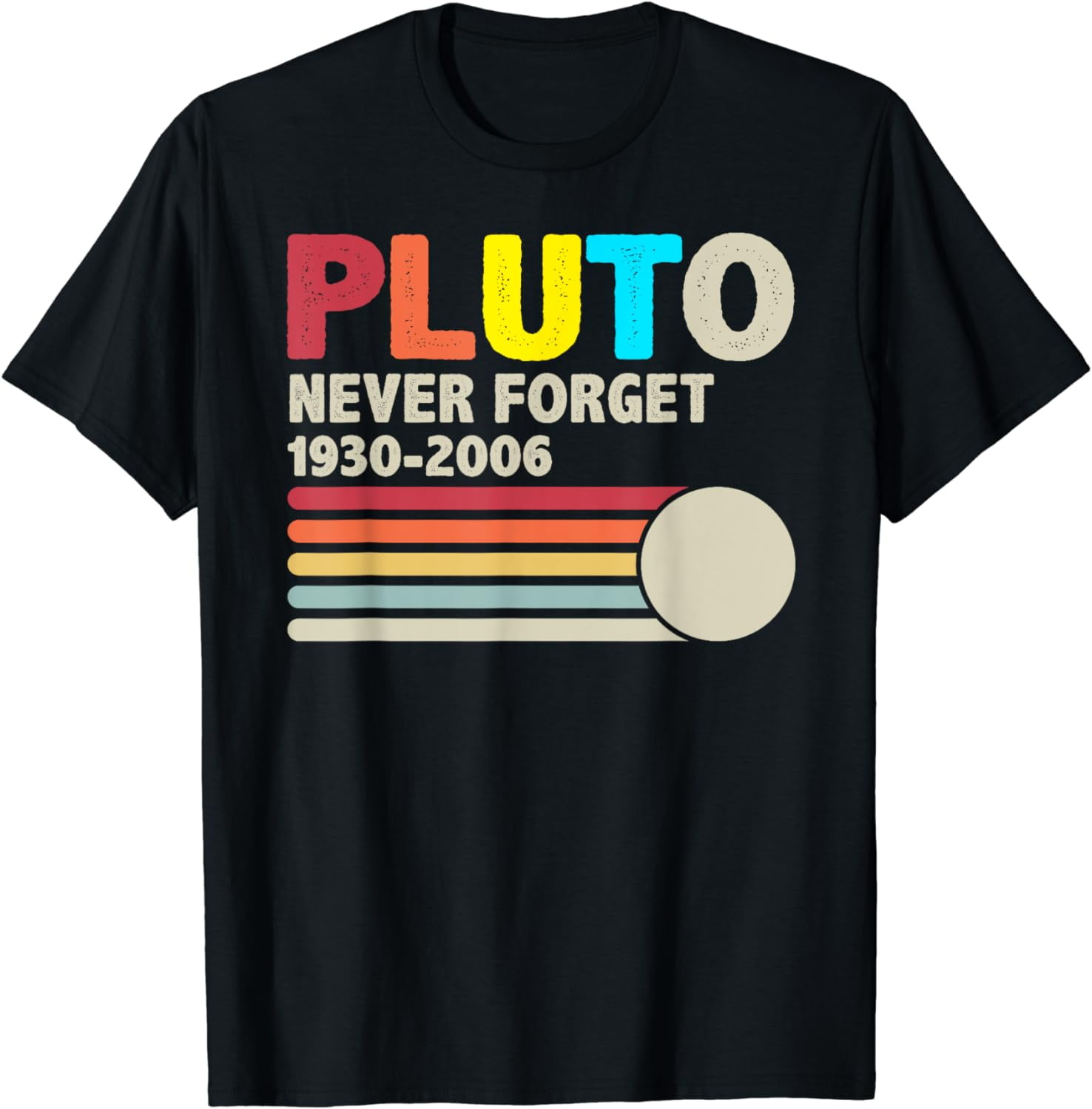 PLUTO NEVER FORGET Retro Style Funny Space, Science Vintage T-Shirt ...