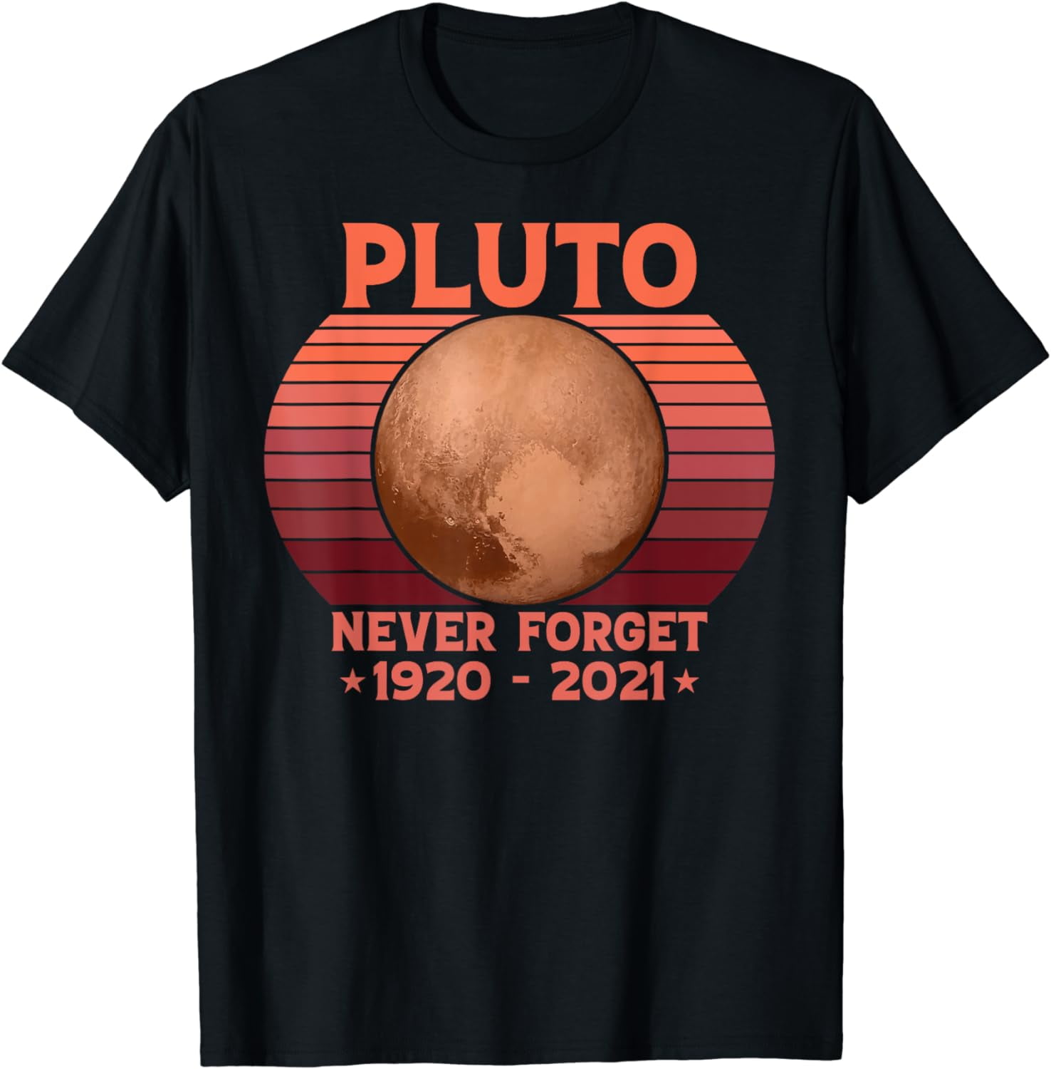 PLUTO NEVER FORGET Retro Style Funny Space, Science Vintage T-Shirt ...