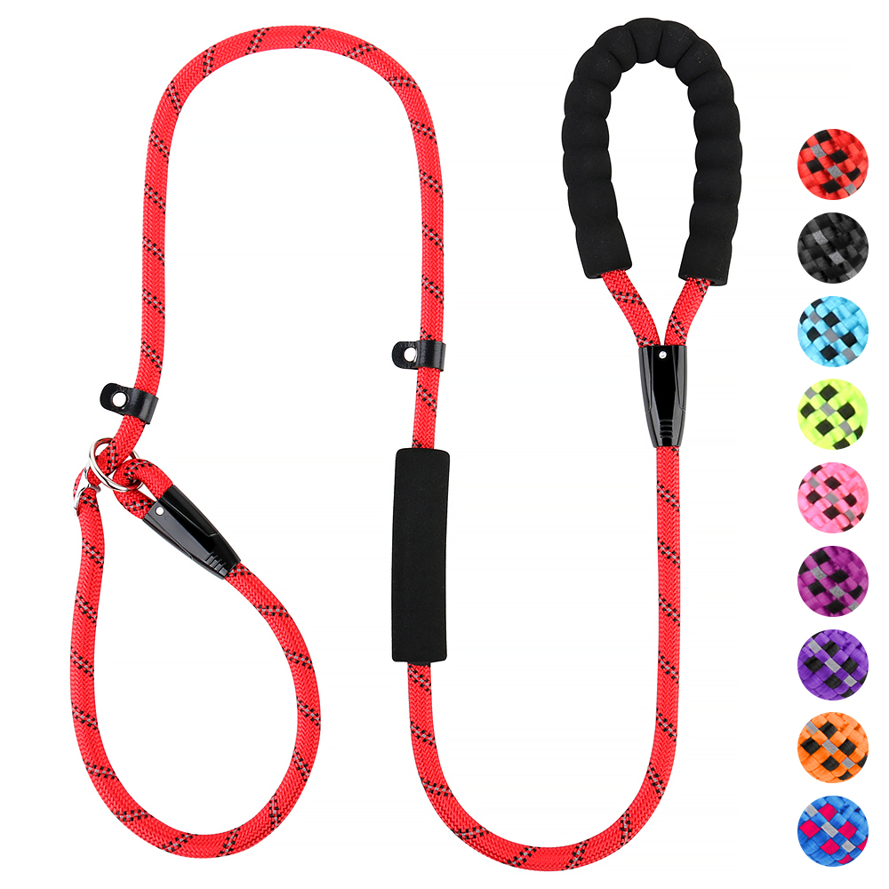Petnation Red Reflective Leash For Pets Up To 100 Pounds, 5-Foot ...