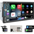 PLZ 7" Wireless Double Din Car Stereo Apple Carplay Radio Screen for ...