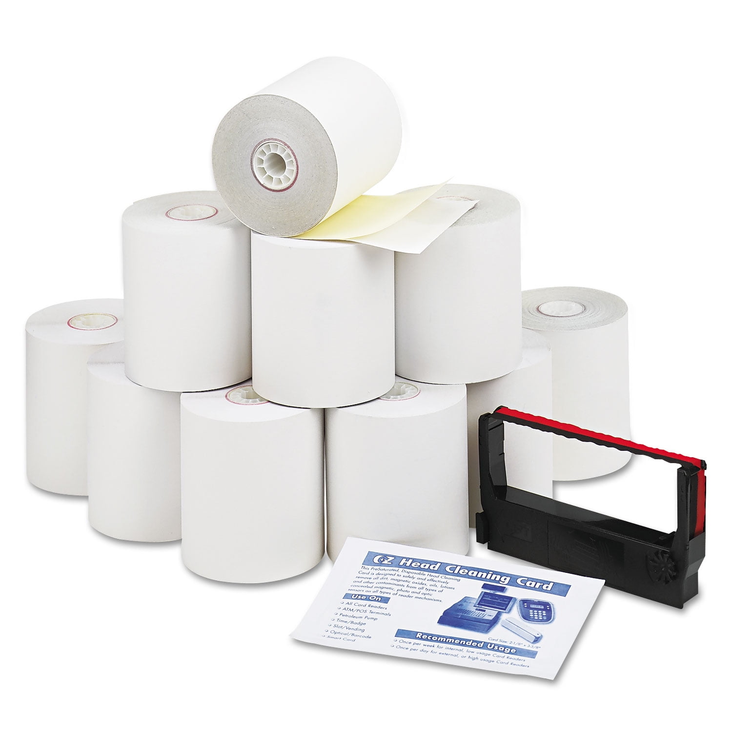 PM Company Paper Rolls Credit Verification Kit 3" x 90 ft White/Canary ...