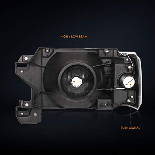 PM PERFORMOTOR Black Housing Headlights With LED DRL Bar Compatible with 87-91 Bronco / 87-91 ...