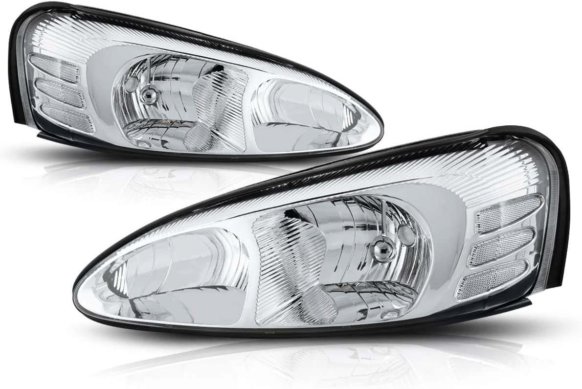 PM PERFORMOTOR Chrome Housing Clear Corner Pair of Headlights Replacement OE Style Compatible ...