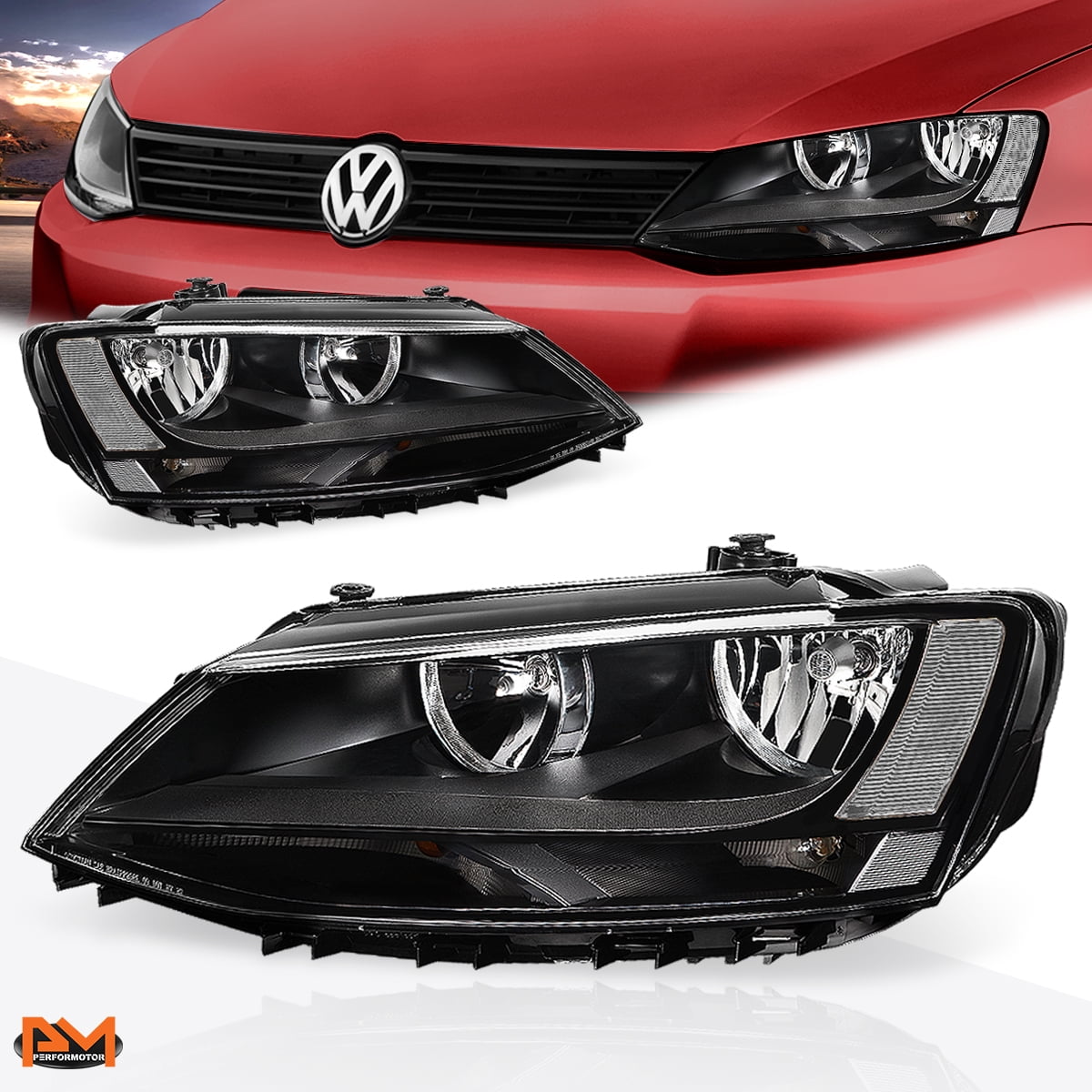 PM PERFORMOTOR for 11-18 Volkswagen Jetta MK6 Headlight Replacement ...