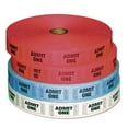 PM, PMC59001, Admit One Single Ticket Roll, 4 / Pack, Red,Blue,White ...