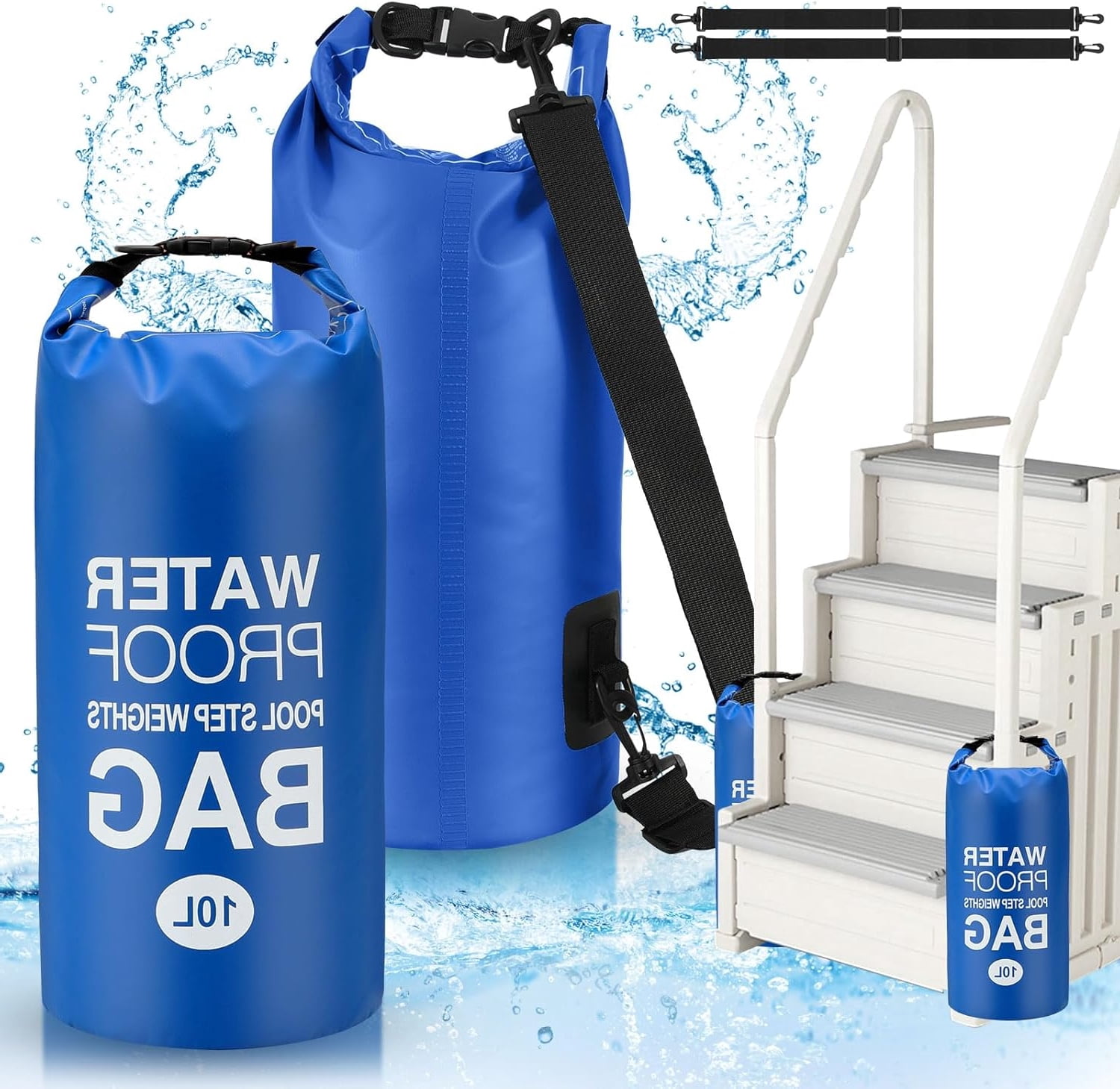 PM Pool Ladder Weights Universal | 2 Pack 10L 500D PVC Waterproof Tear ...