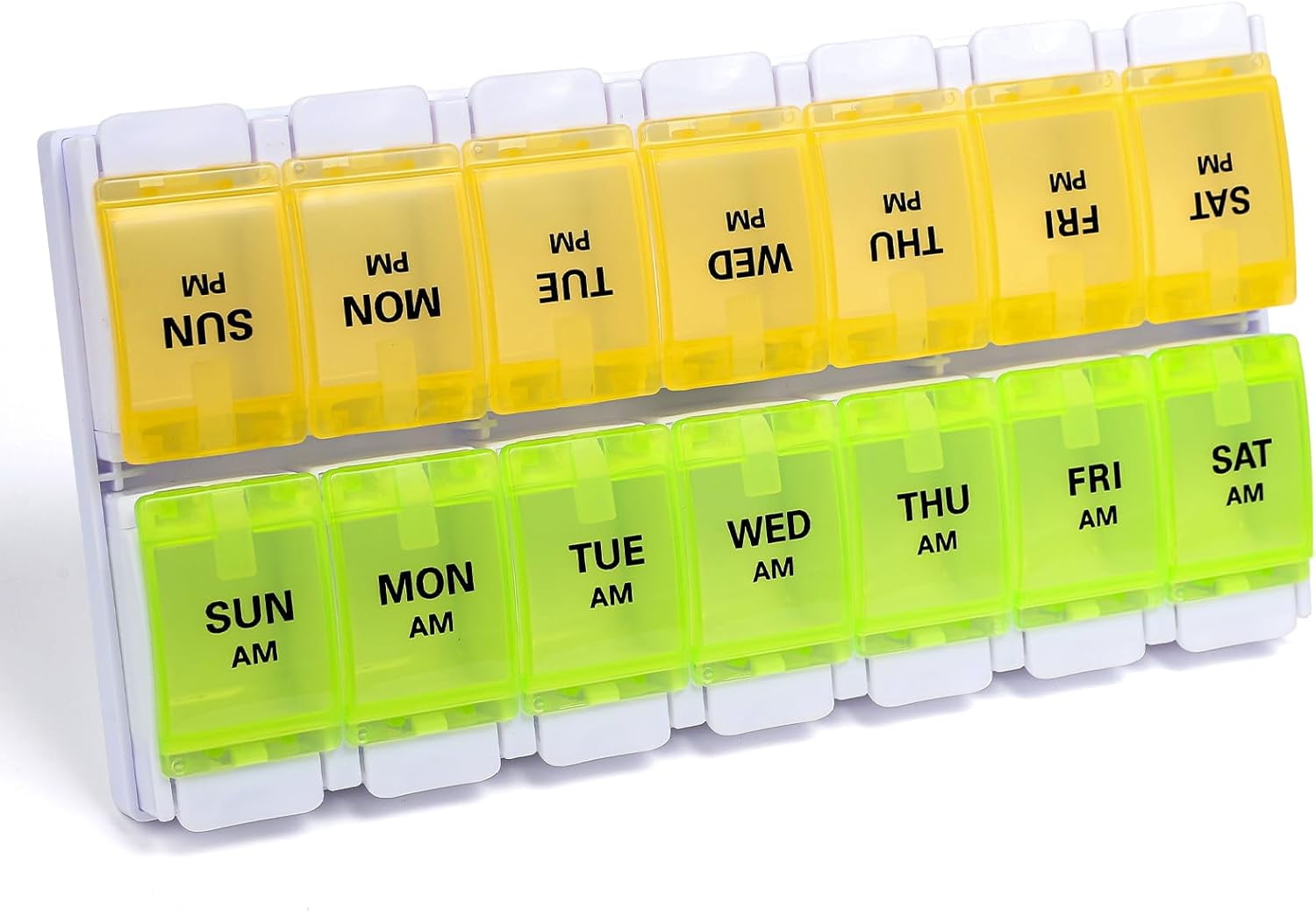 AM PM Weekly Pill Organizer 2 Times A Day, Large Daily Pill Box Case 7 ...