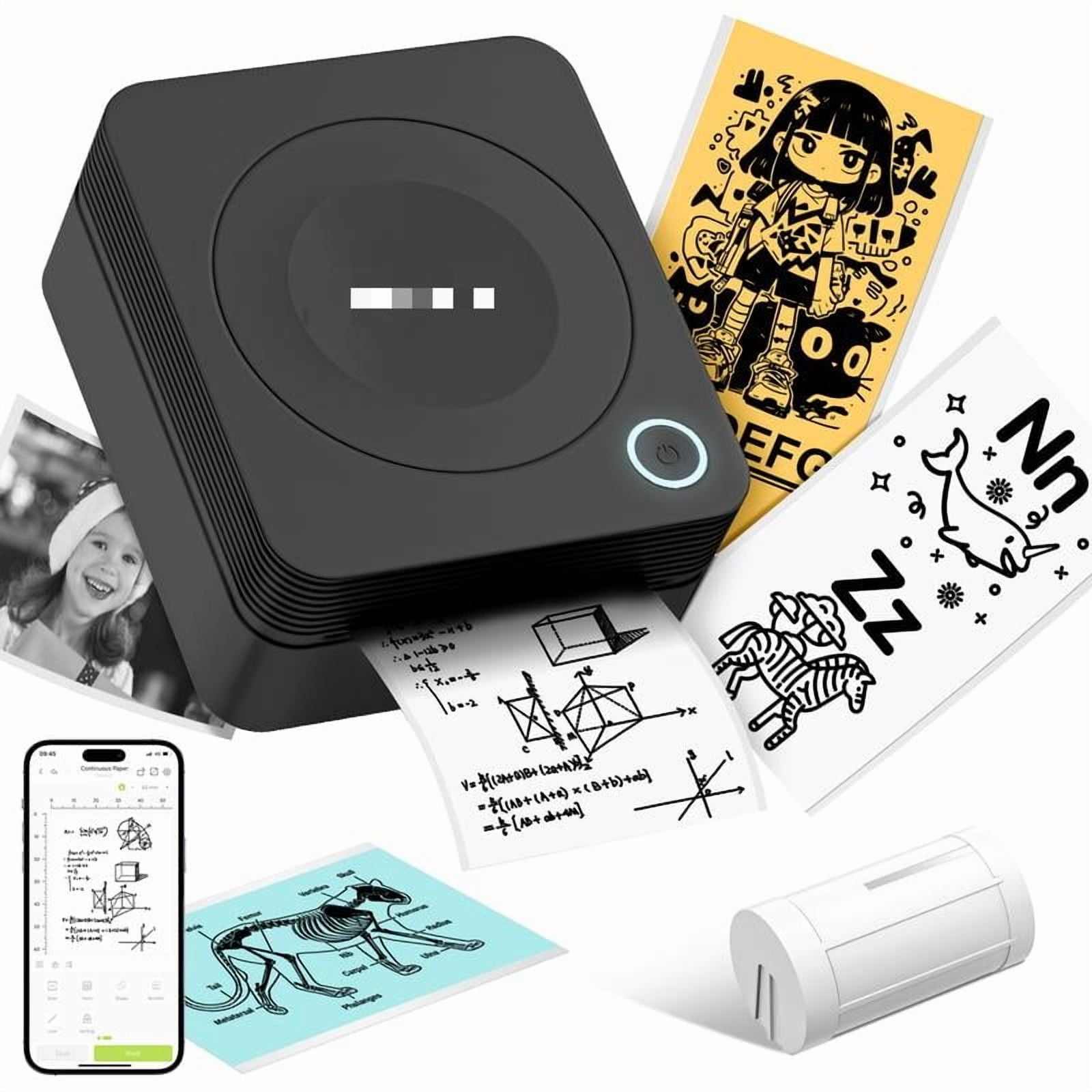 PM230 Bluetooth Mini Sticker Printer with 3 Rolls Paper,Inkless ...