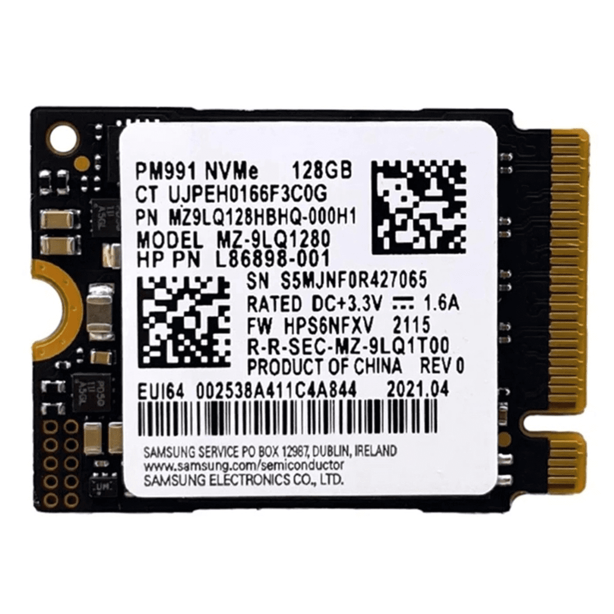PM991 128G 2230 PCIE3.0 NVME SSD High Speed Data Transfer for Laptop ...